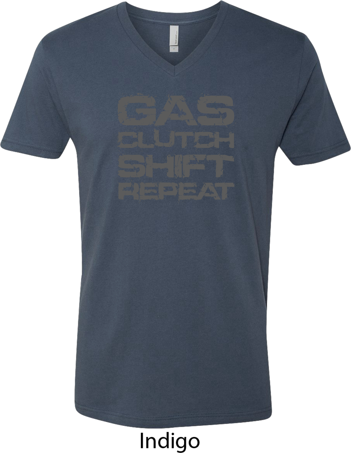 Gas Clutch Shift Repeat Grey Print Mens V-Neck Shirt - Gas Clutch Shift ...