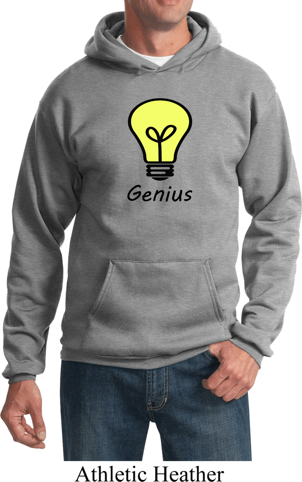 Genius Light Bulb Hoodie - Genius Light Bulb Mens Shirts