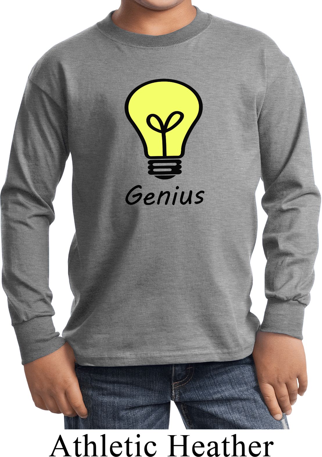 Genius Light Bulb Kids Long Sleeve Shirt - Genius Light Bulb Kids Shirts
