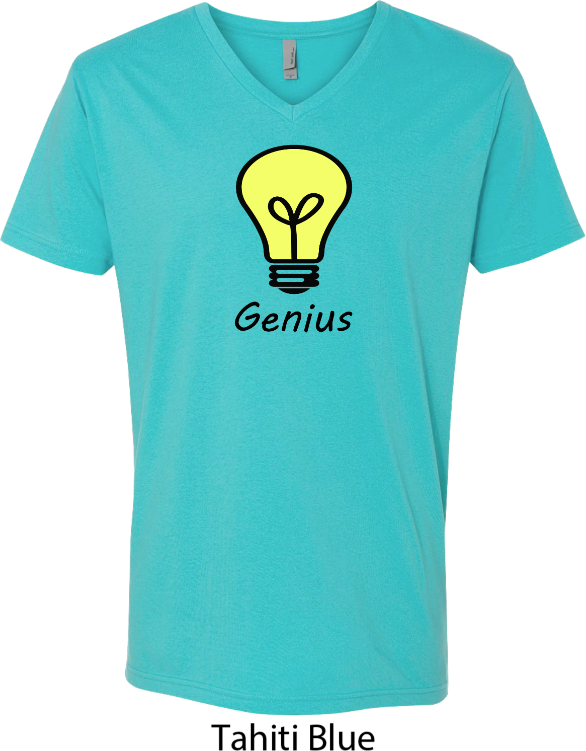 Genius Light Bulb Mens V-Neck Shirt - Genius Light Bulb Mens Shirts