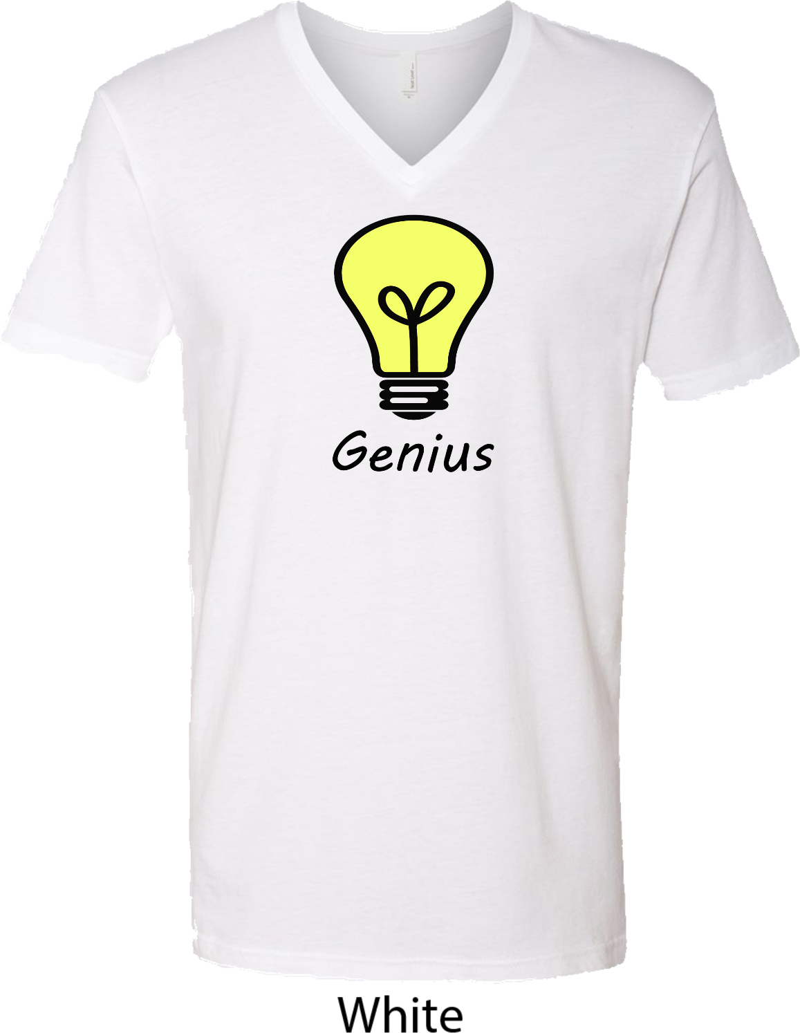 Genius Light Bulb Mens V-Neck Shirt - Genius Light Bulb Mens Shirts