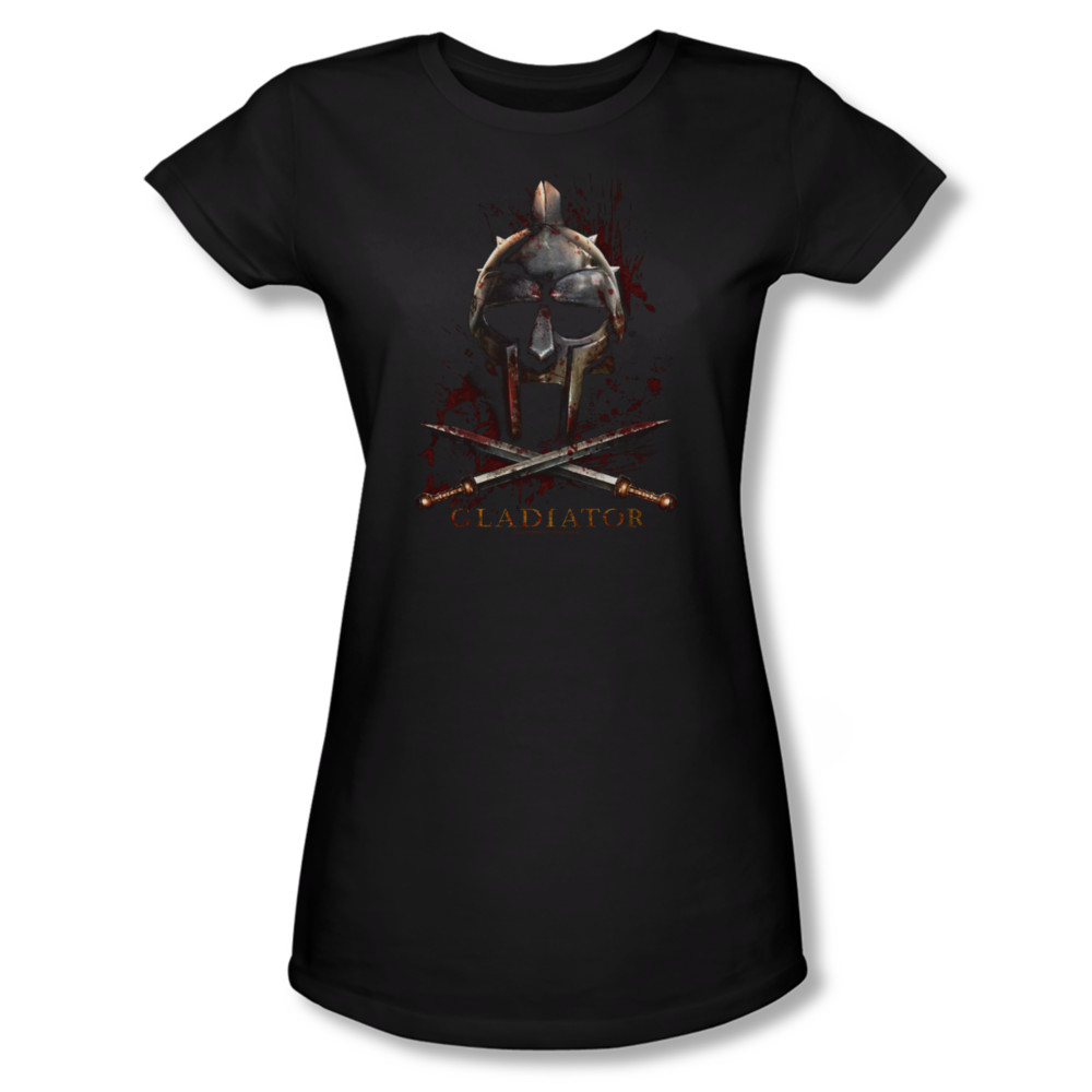 Gladiator Shirt Juniors Helmet Black Tee T-Shirt - Gladiator Helmet Shirts