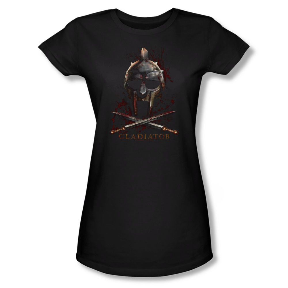 Gladiator Shirt Juniors Helmet Black Tee T-Shirt - Gladiator Helmet Shirts
