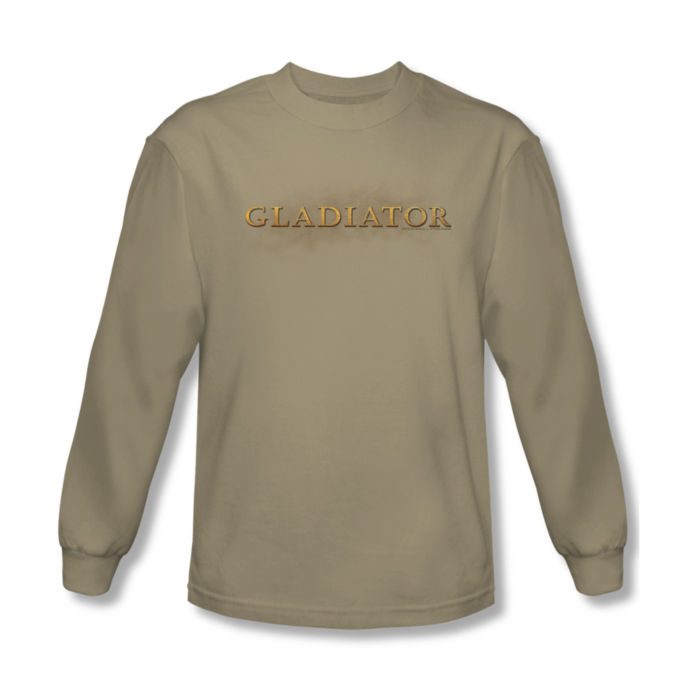 Gladiator Shirt Logo Long Sleeve Sand Tee T-Shirt - Gladiator Logo Shirts