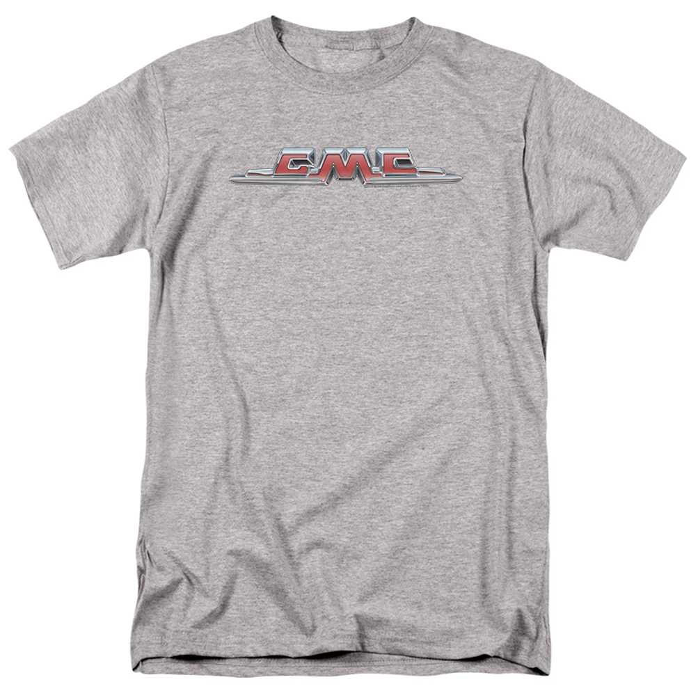 GMC Shirt Chrome Logo Athletic Heather T-Shirt - GMC Chrome Logo Shirts