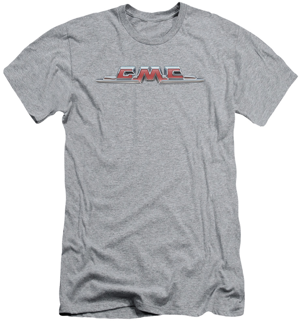 GMC Slim Fit Shirt Chrome Logo Athletic Heather T-Shirt - GMC Chrome ...
