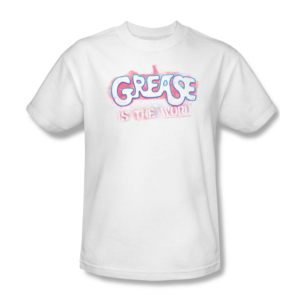 Grease Shirt Grease Is The Word Adult White Tee T-Shirt - Grease Grease ...