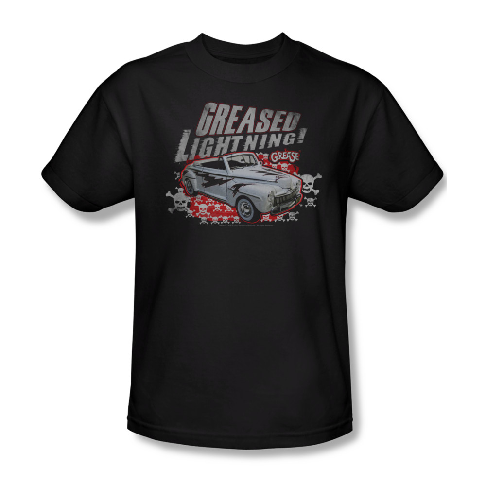 Grease Shirt Greased Lightening Adult Black Tee T-Shirt - Grease ...
