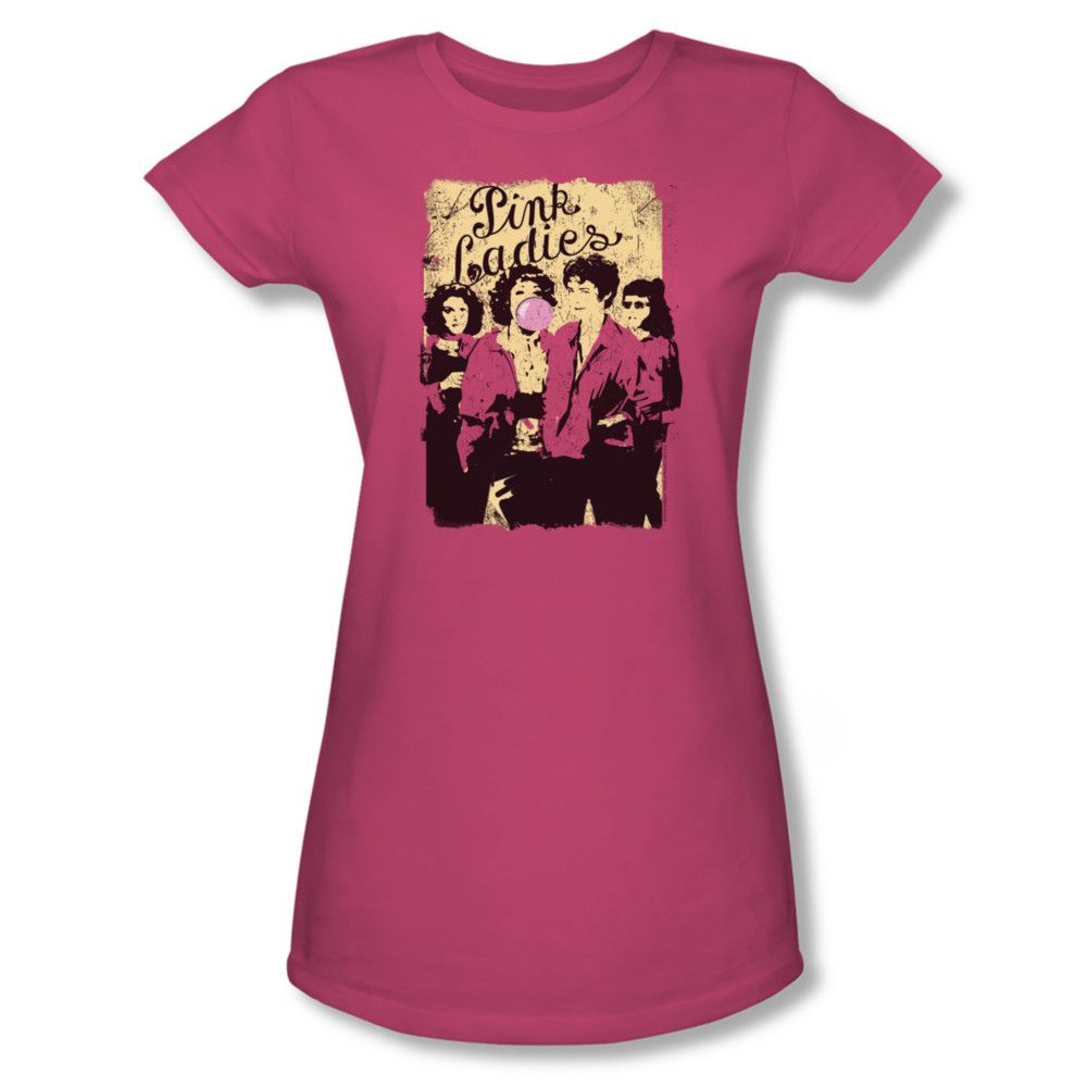 Grease Shirt Juniors Pink Ladies Hot Pink Tee T-Shirt - Grease Pink ...