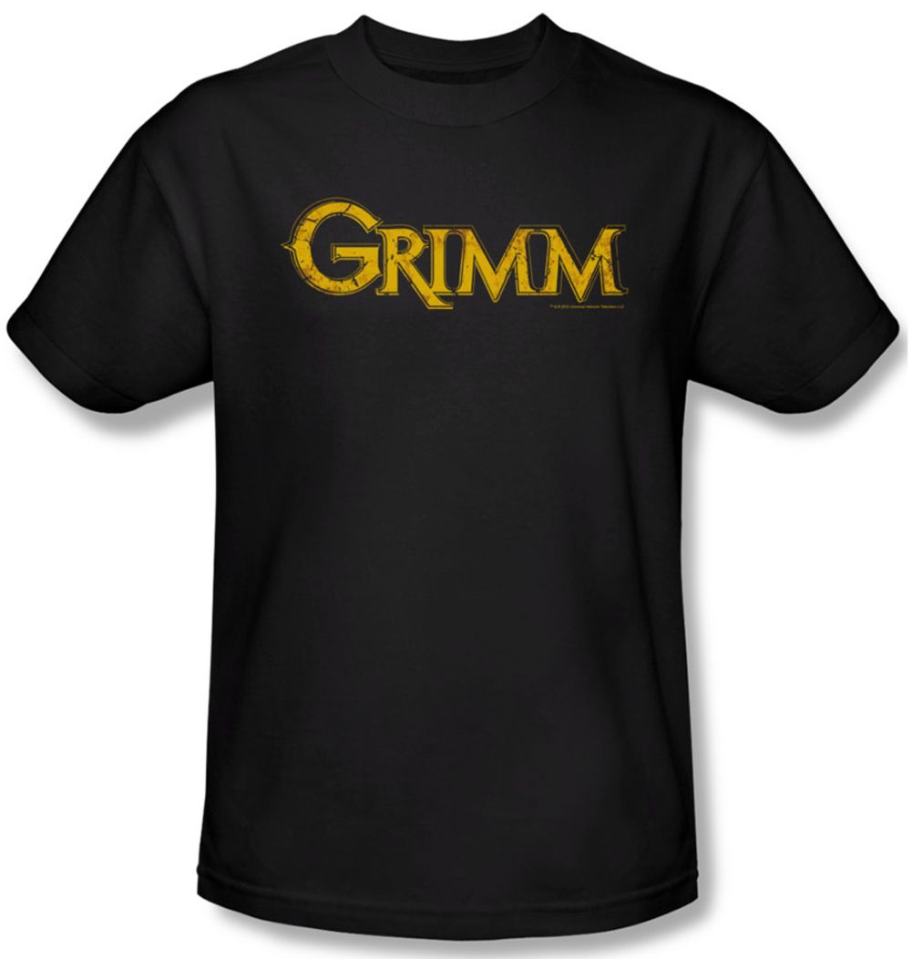 Grimm Shirt Gold Logo Adult Black Tee T-Shirt - Grimm Gold Logo Shirts
