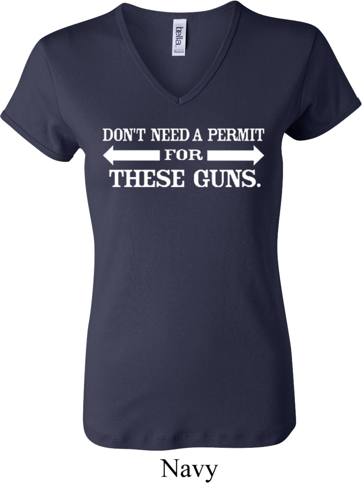 Guns Permit Ladies V-neck Shirt - Guns Permit Ladies Shirts