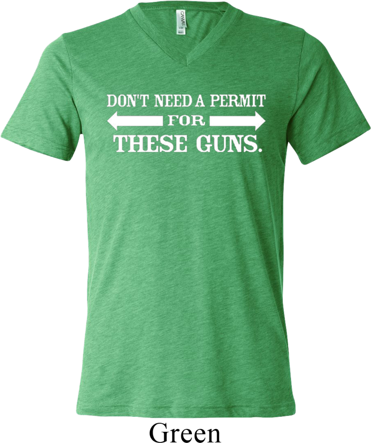 Guns Permit Mens Tri Blend V-neck Shirt - Guns Permit Mens Shirts
