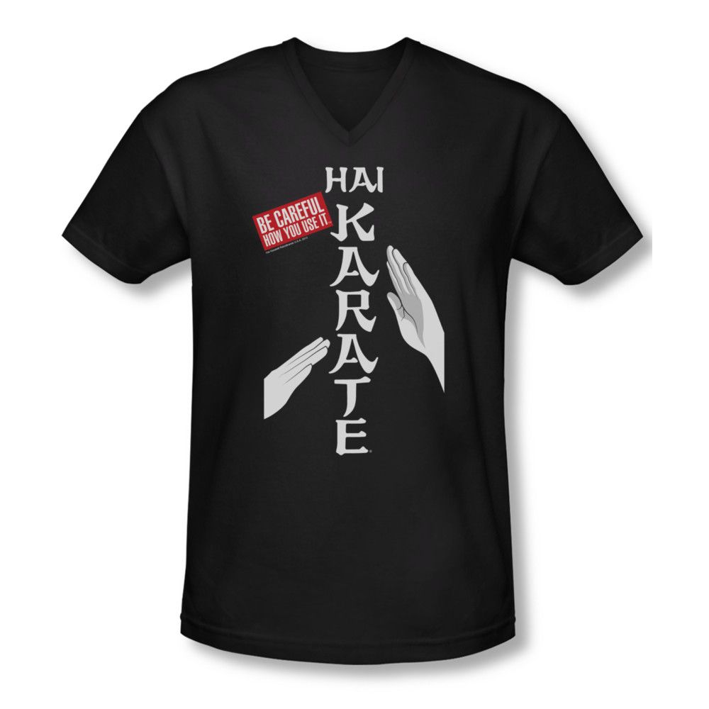 Hai Karate Shirt Slim Fit V-Neck Be Careful Black T-Shirt - Hai Karate ...