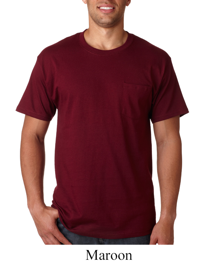 Hanes H5590 Tagless T-Shirt With Pocket Tee Shirt - Pocket T-shirts