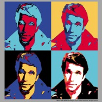 Happy Days T-shirt Fonz Pop Adult Silver Gray Tee Shirt - Happy Days ...
