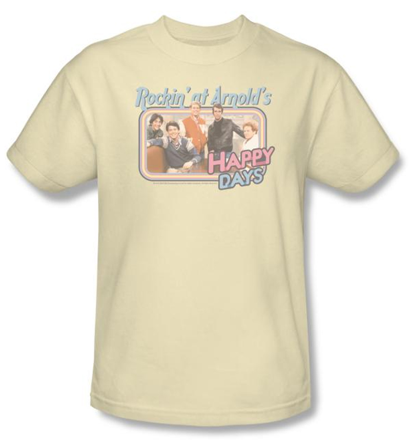 Happy Days T-shirt - Rockin' at Arnolds Adult Cream Tee - Happy Days ...