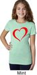 Heart Outline Girls Shirt - Heart Outline Kids Shirts