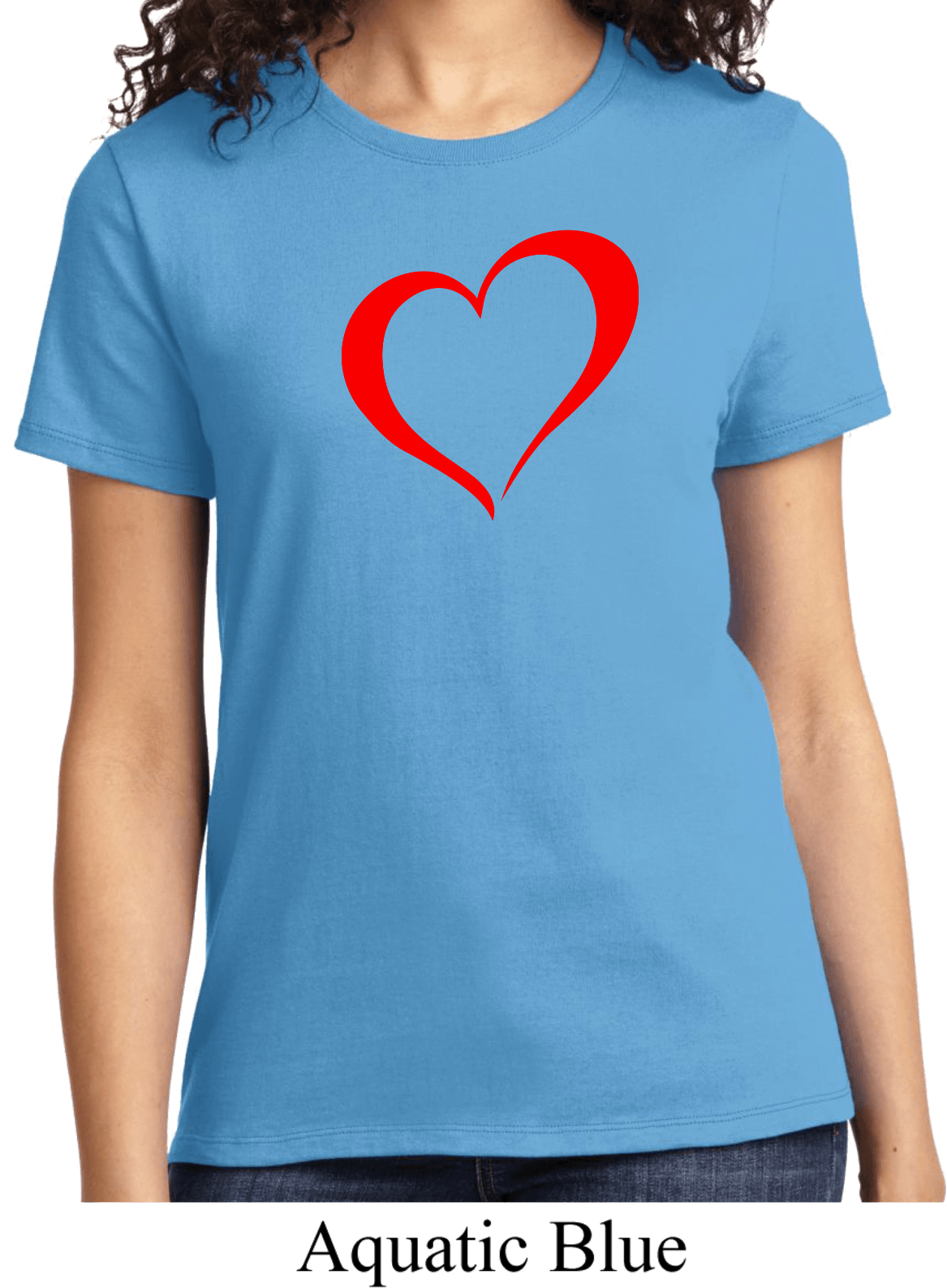 Heart Outline Ladies Shirt - Heart Outline Ladies Shirts