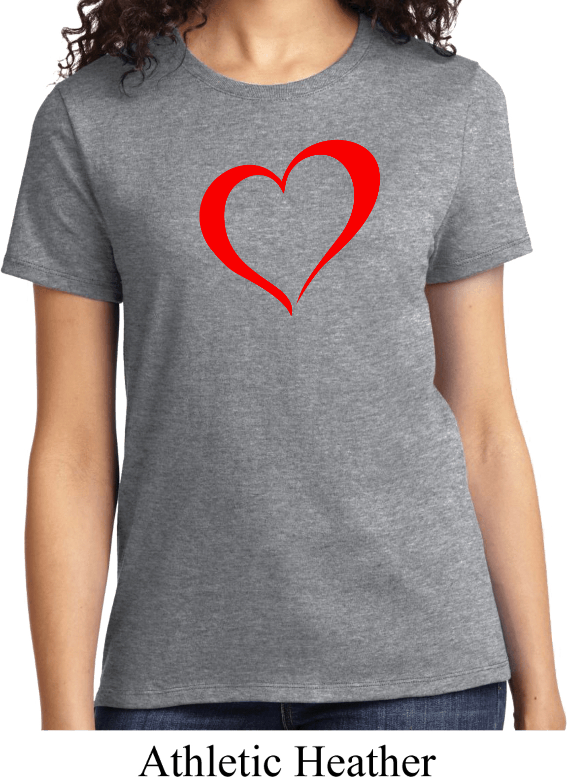 Heart Outline Ladies Shirt - Heart Outline Ladies Shirts
