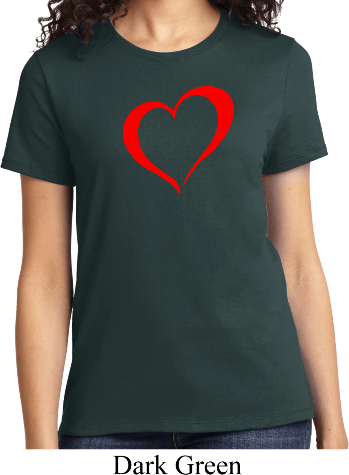 Heart Outline Ladies Shirt - Heart Outline Ladies Shirts