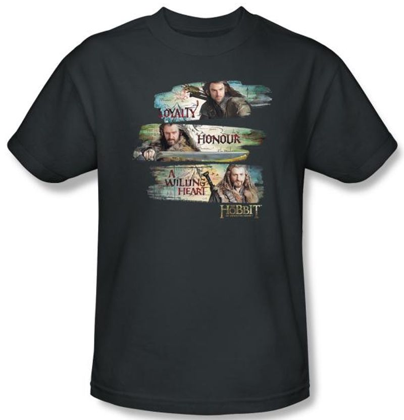 Hobbit Shirt Movie Unexpected Journey Loyalty Honour Charcoal Adult ...