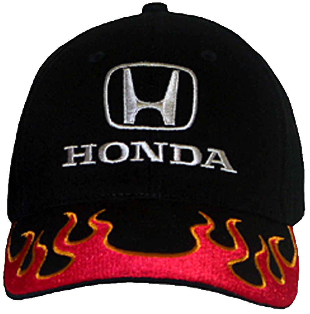 Honda Cap - Embroidered Flames Hat - Honda Caps