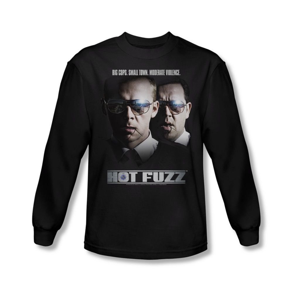 Hot Fuzz Shirt Big Cops Long Sleeve Black Tee T-Shirt - Hot Fuzz Big ...