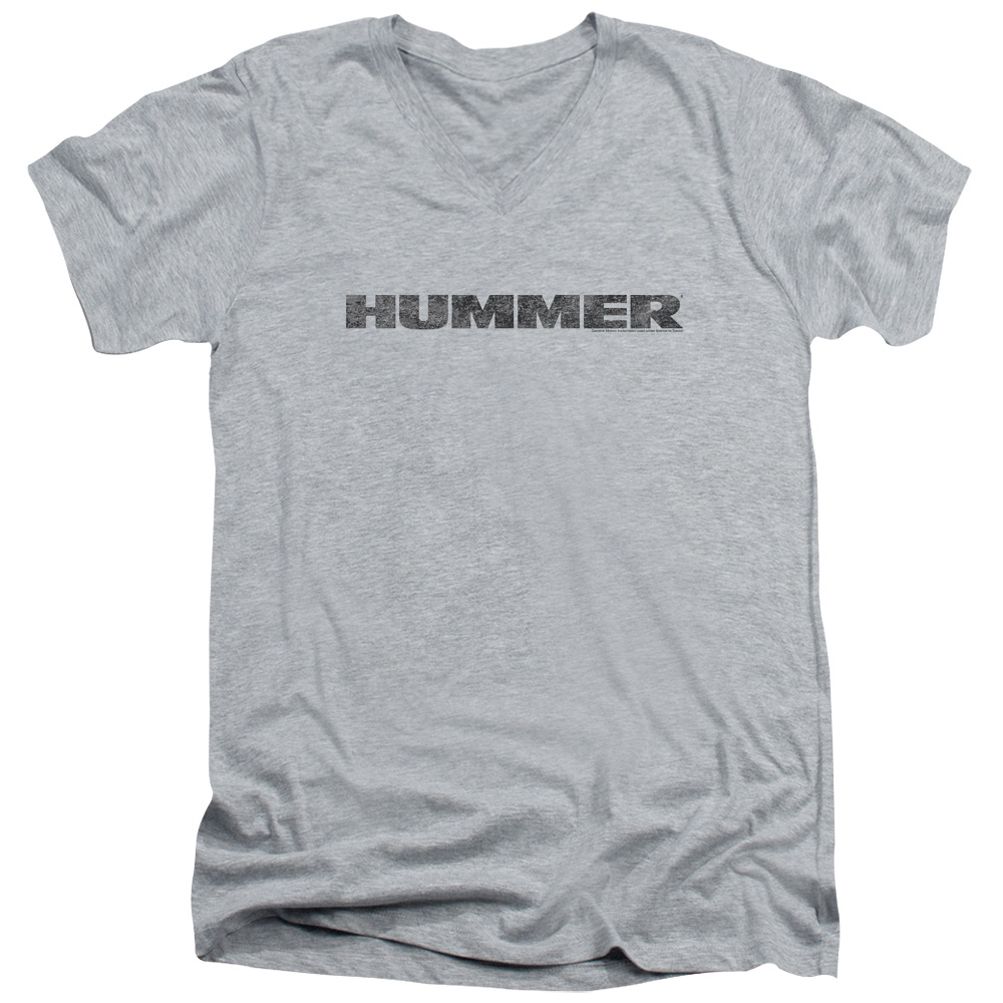 Hummer Slim Fit V-Neck Shirt Distressed Logo Athletic Heather T-Shirt ...