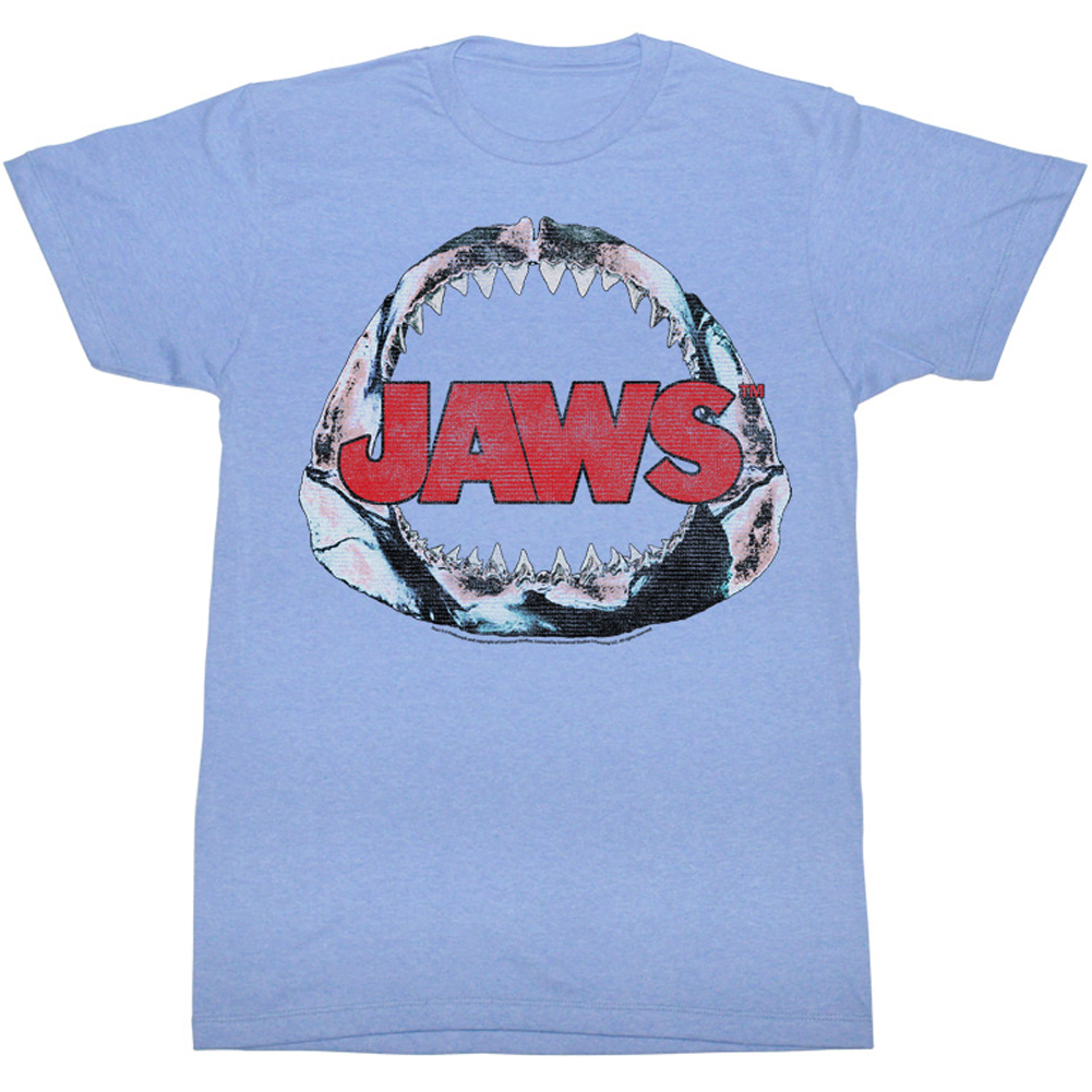 Jaws Shirt Jawbone Adult Light Blue Tee T-Shirt - Jaws Shirts