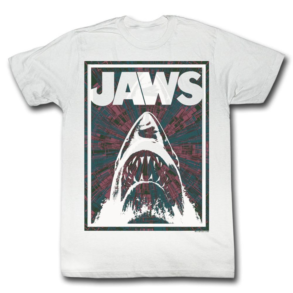 Jaws Shirt Shark Jaws Adult White Tee T-Shirt - Jaws Shirts