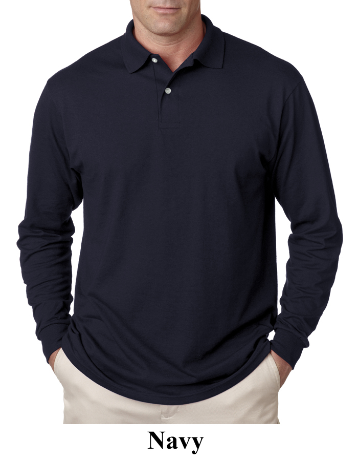 Jerzees 437ML Men's Long Sleeve Polo Shirt - Jerzees Polos - Golf Sport ...