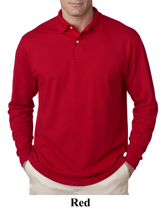 Jerzees 437ML Men's Long Sleeve Polo Shirt - Jerzees Polos - Golf Sport ...
