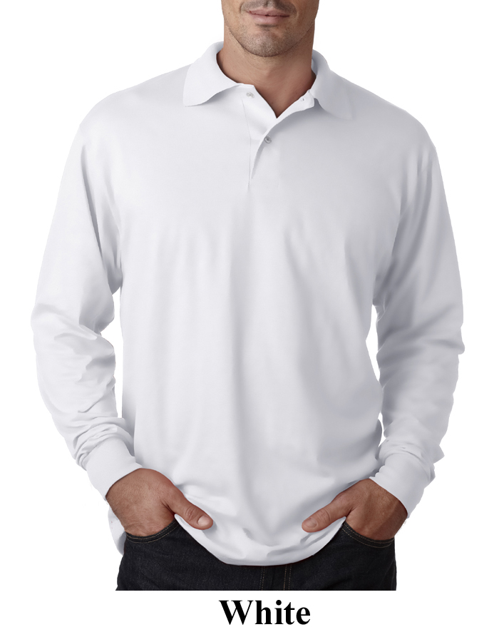 Jerzees 437ML Men's Long Sleeve Polo Shirt - Jerzees Polos - Golf Sport ...