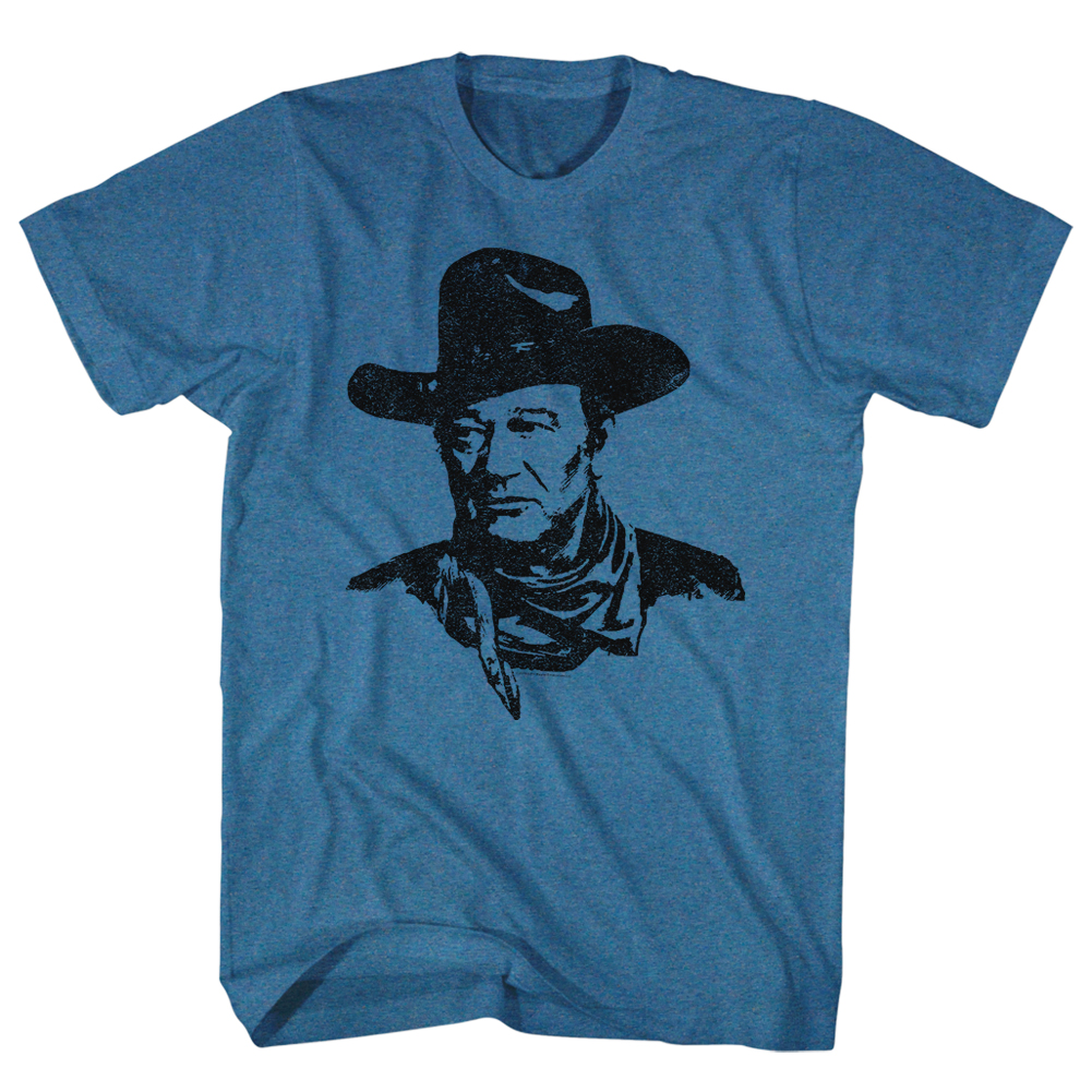 John Wayne Shirt The Duke Heather Blue T-Shirt - John Wayne Shirts