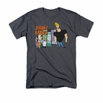 Johnny Bravo Shirt Juniors V Neck Johnny & Friends Charcoal Tee T-Shirt ...