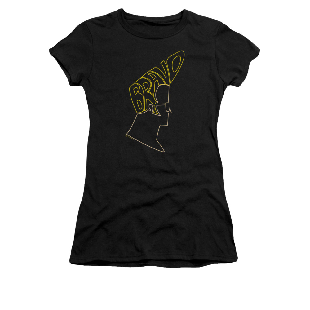 Johnny Bravo Shirt Juniors Bravo Hair Black Tee T-Shirt - Johnny Bravo ...