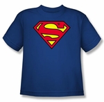 Superman Kids T-shirt Paisley Shield Logo Royal Blue Tee Youth ...