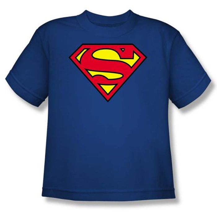 Kids Superman Classic Logo T-shirt Youth Royal Blue Tee Shirt ...