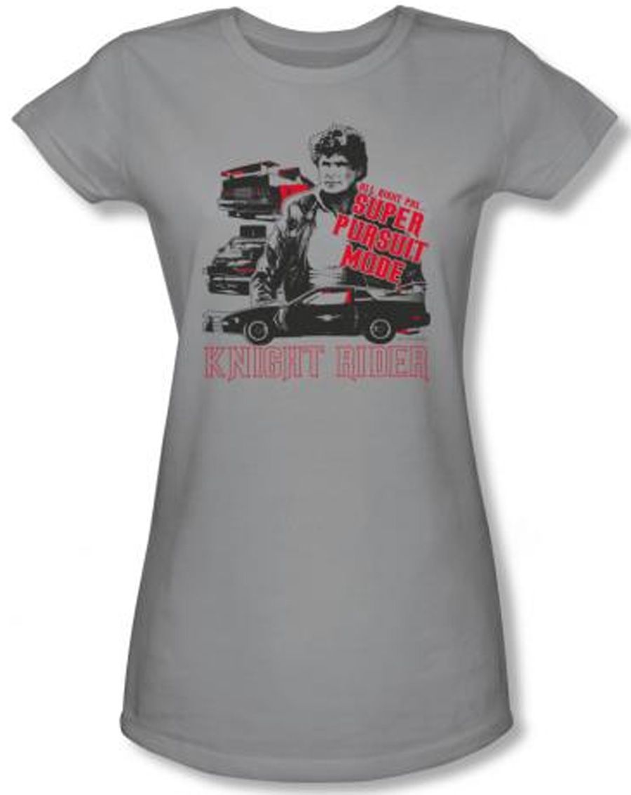 Knight Rider Juniors T-shirt Super Pursuit Mode Silver Tee Shirt ...