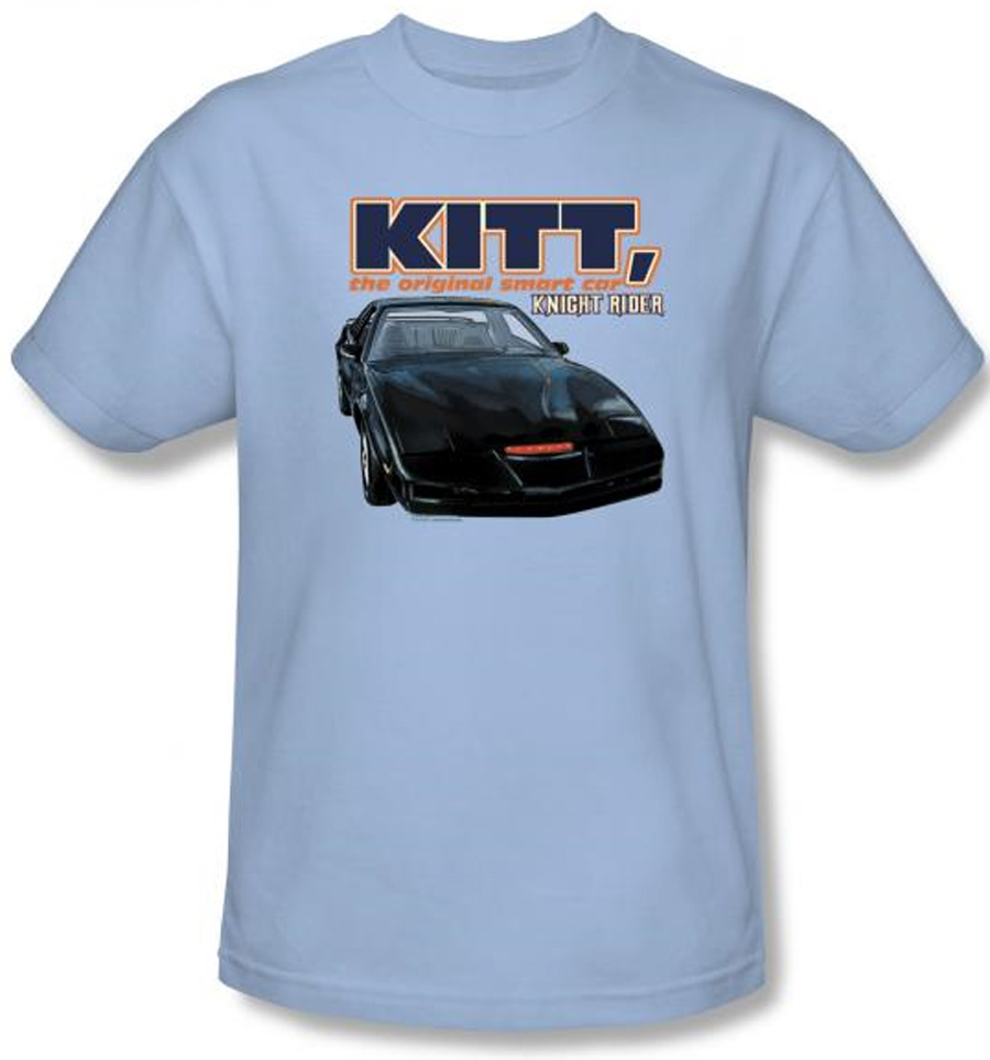 Knight Rider T-shirt Original Smart Car Adult Light Blue Tee Shirt ...