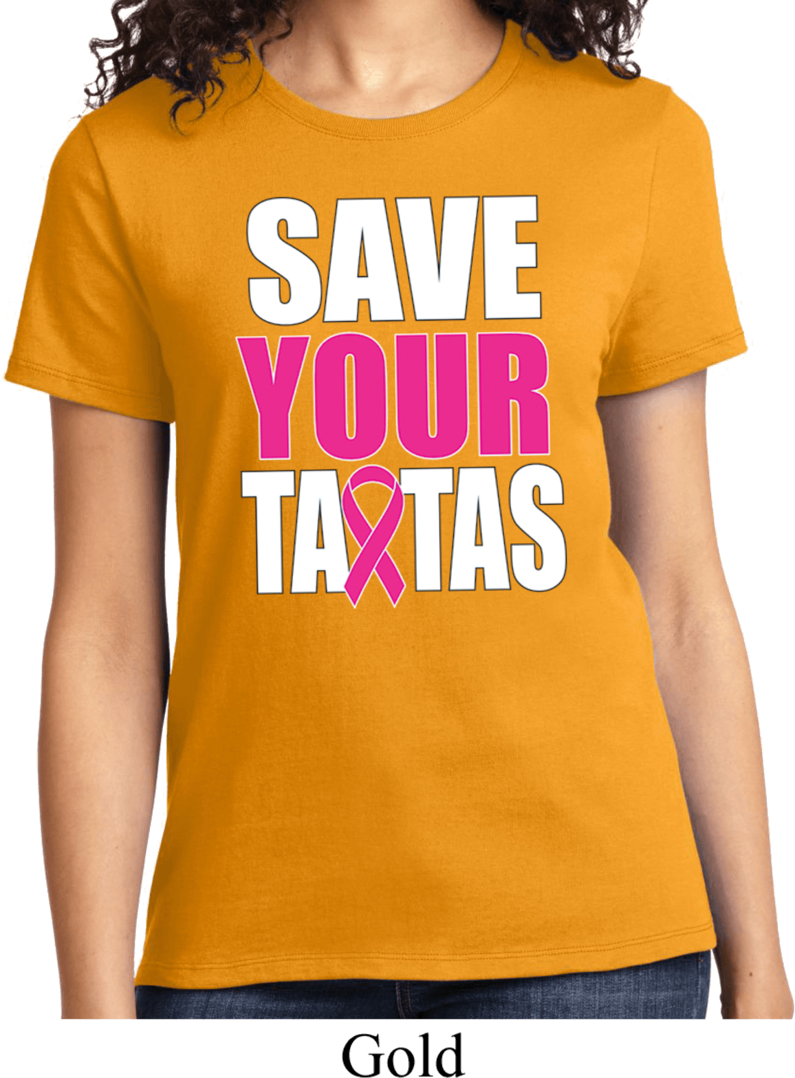 Ladies Breast Cancer Awareness Shirt Save Your Tatas Tee T-Shirt - Save ...