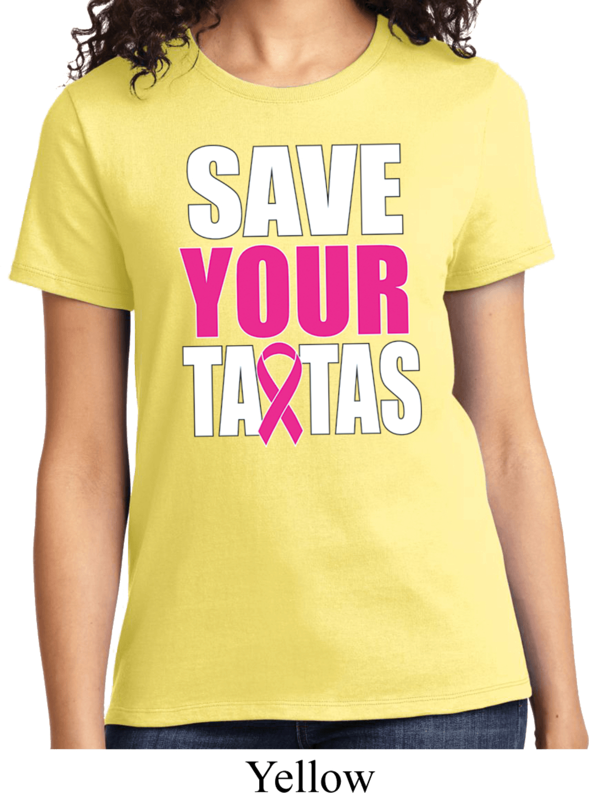 Ladies Breast Cancer Awareness Shirt Save Your Tatas Tee T-Shirt - Save ...