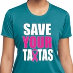 Ladies Breast Cancer Awareness Shirt Save Your Tatas Tee T-Shirt - Save ...