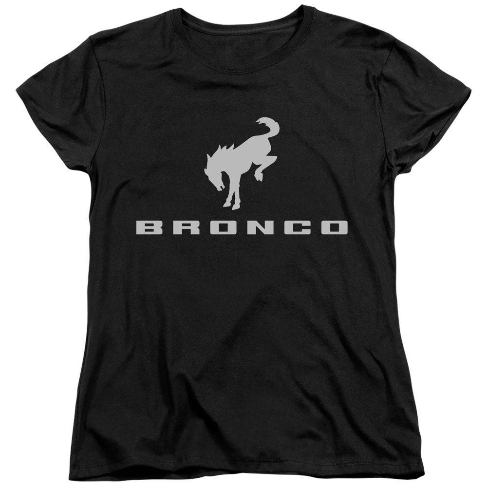 Women's New Ford Bronco Logo T-shirt - Black - Ford Truck T-shirts