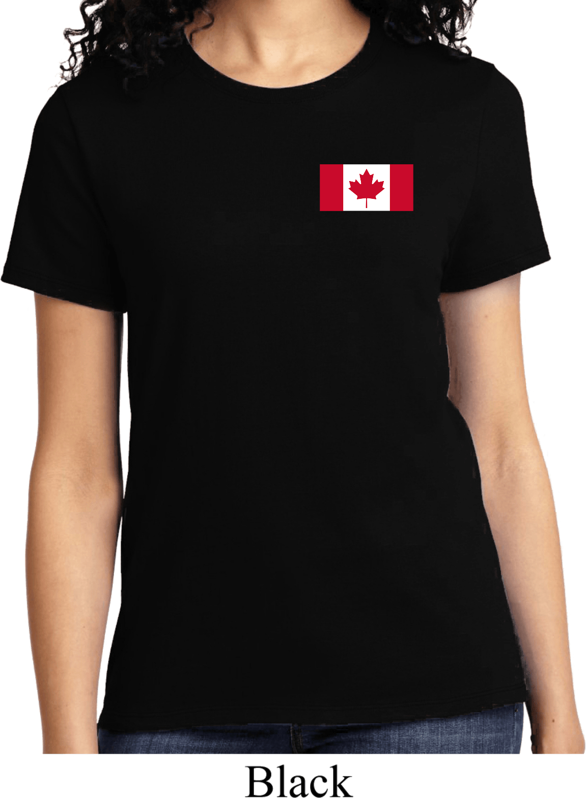Ladies Canada Tee Canadian Flag Pocket Print T-shirt - Canadian Flag ...