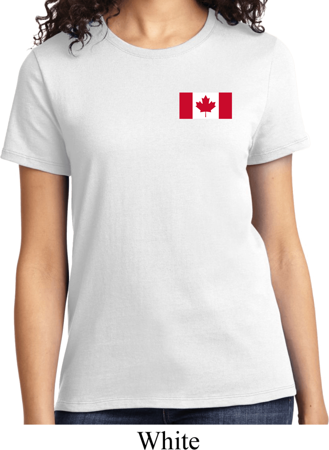 Ladies Canada Tee Canadian Flag Pocket Print T-shirt - Canadian Flag ...