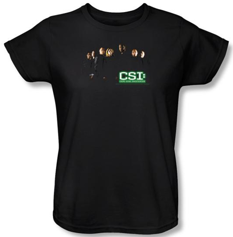 Ladies CSI: Crime Scene Investigation T-shirt - Shadow Cast Black Tee ...