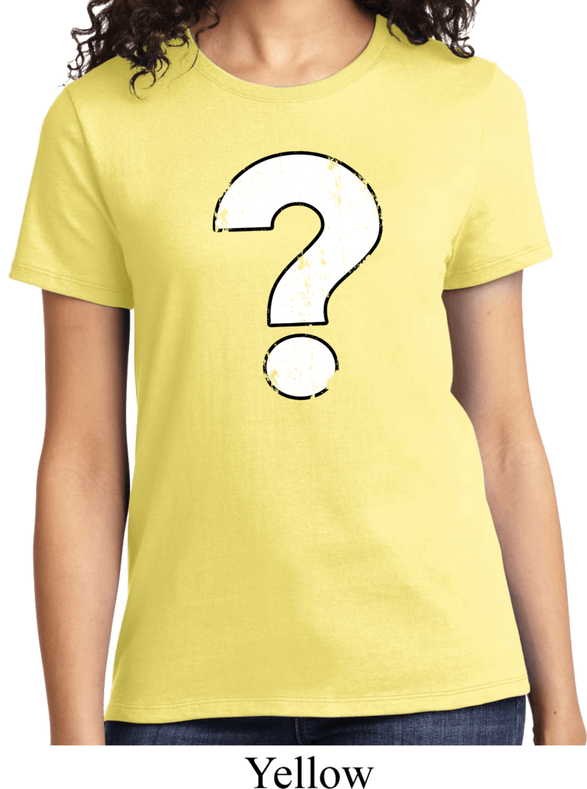 Ladies Distressed Question Shirt - Distressed Question Ladies Shirts