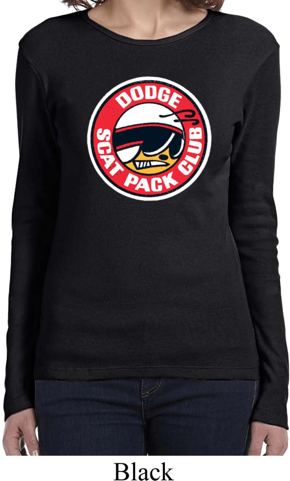 Ladies Dodge Shirt Dodge Scat Pack Club Long Sleeve Tee T-Shirt - Dodge ...