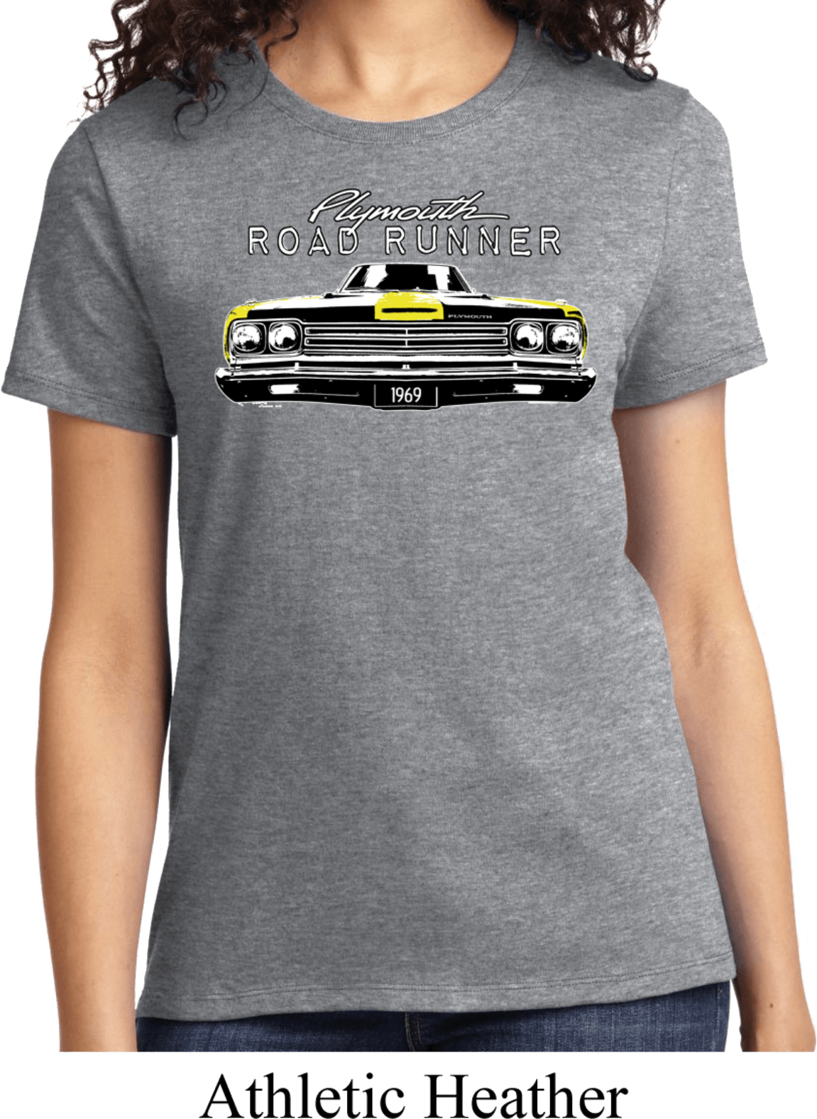 Ladies Dodge Yellow Plymouth Roadrunner Shirt - Yellow Plymouth ...
